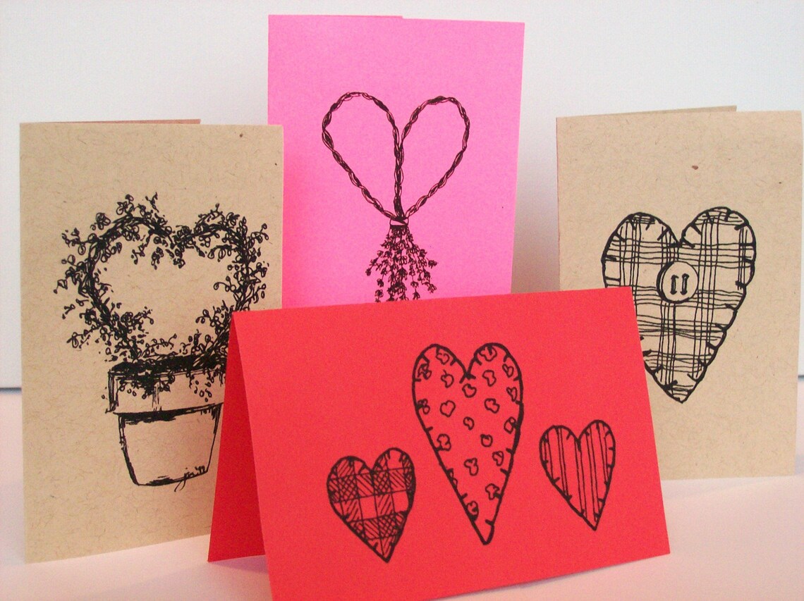 Printable Heart Cards - INSTANT DOWNLOAD - Etsy