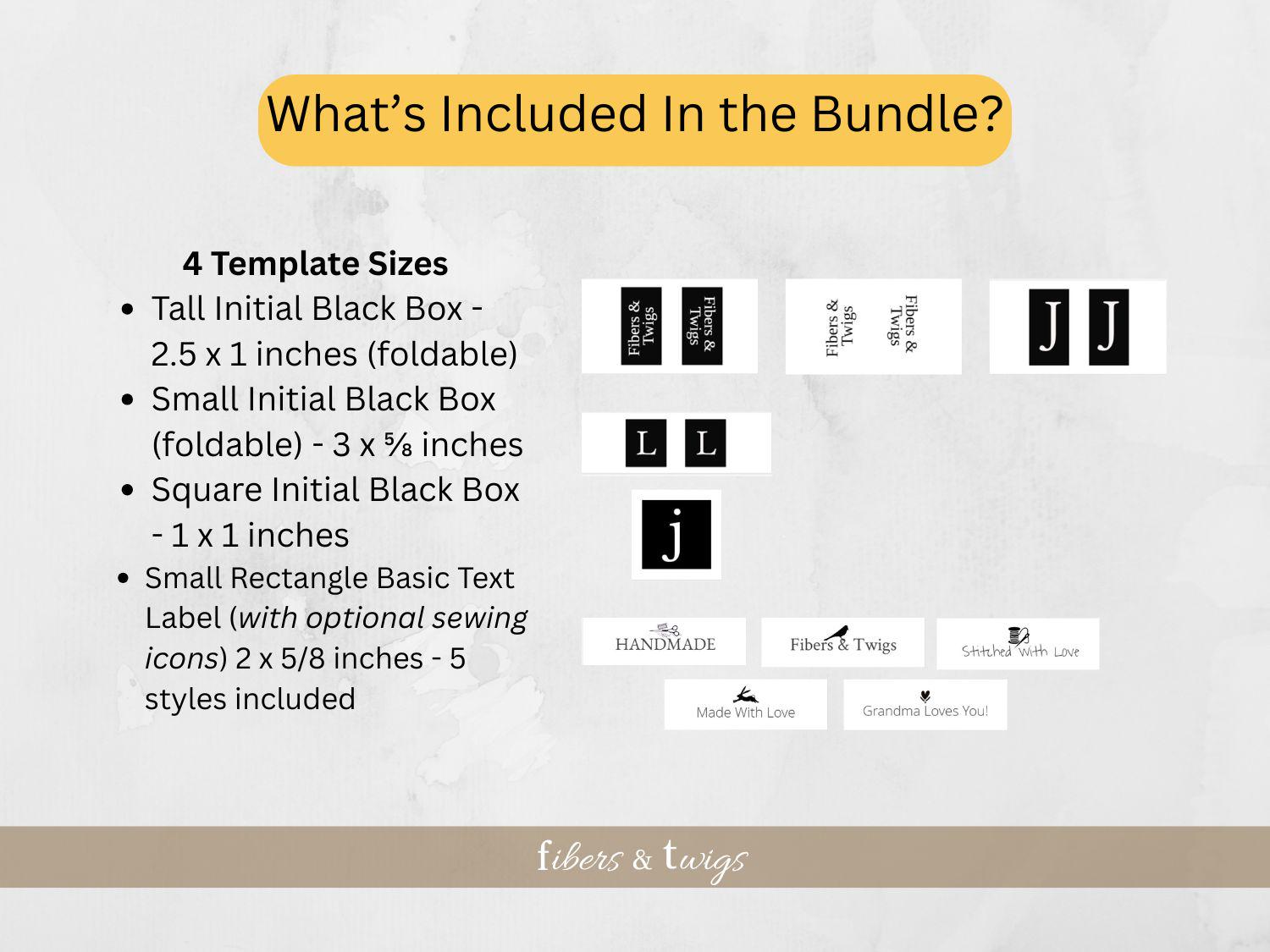 DIY Fabric Labels | Editable Printable Template Bundle | 4 Simple Box ...