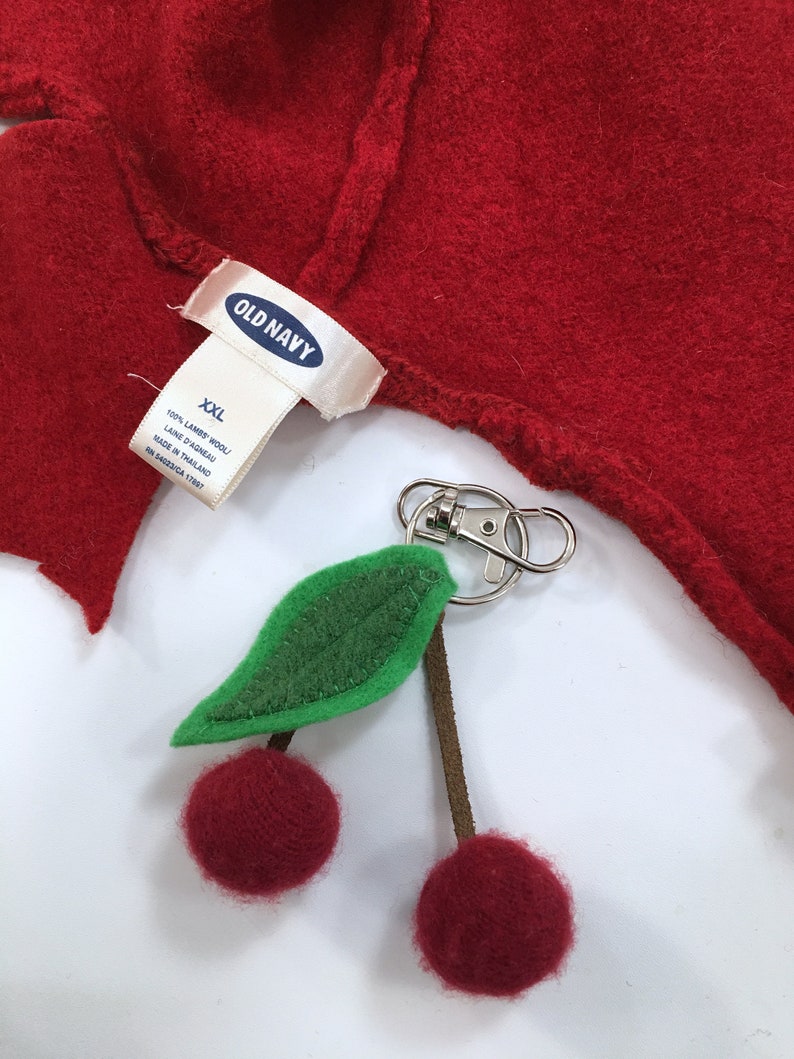 DIY Felt Cherries Sewing Pattern Tutorial Key Chain and | Etsy
