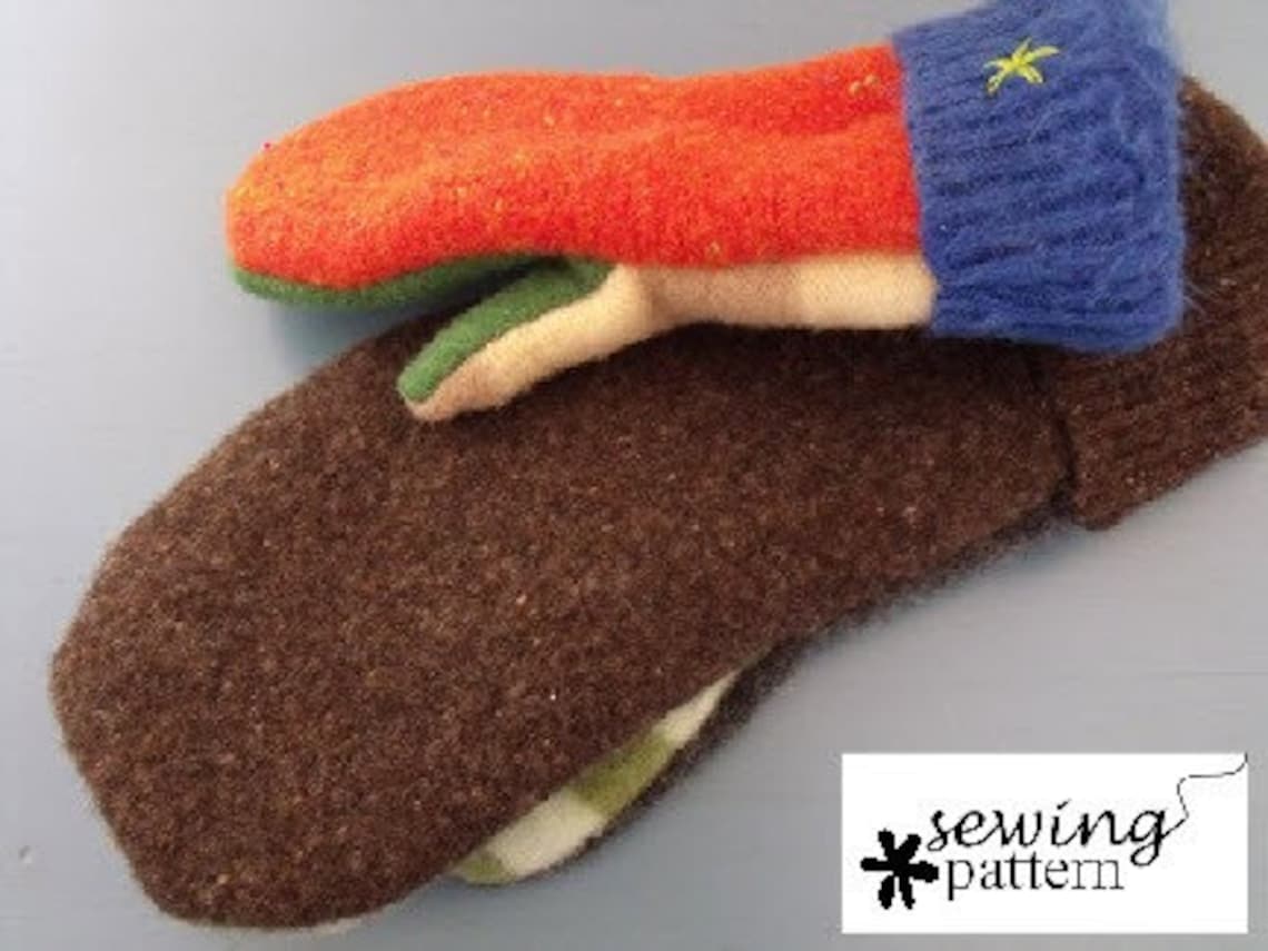 Upcycled Wool Sweater Mitten pdf pattern INSTANT DOWNLOAD | Etsy