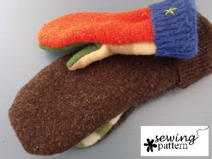 Upcycled Wool Sweater Mitten pdf pattern INSTANT DOWNLOAD | Etsy