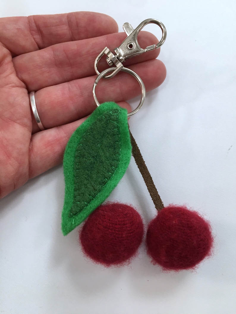 DIY Felt Cherries Sewing Pattern Tutorial Key Chain and | Etsy