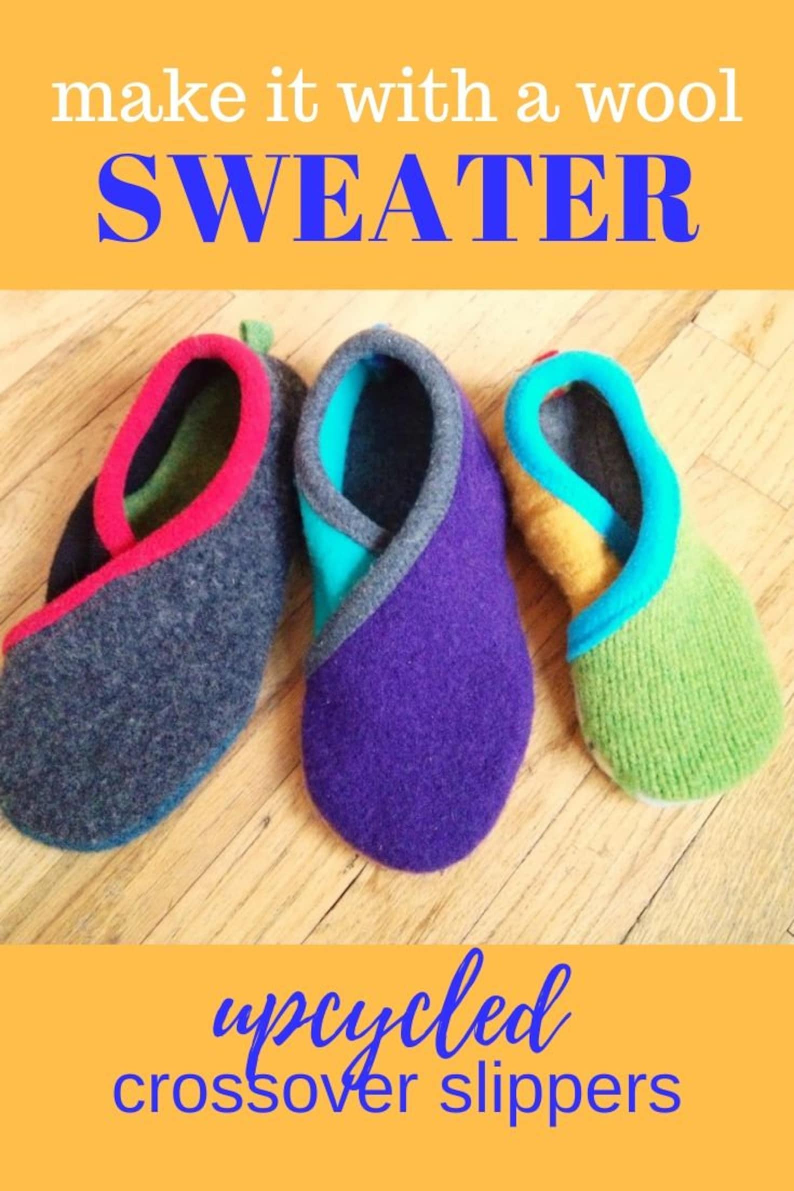Upcycled Crossover Slippers PDF Pattern Sizes: Youth 131-3 - Etsy