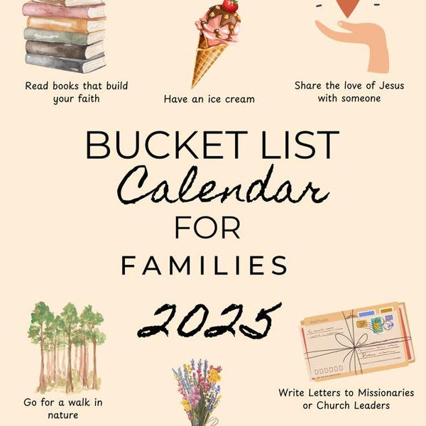 Bucket List Calendar 2025 - Etsy
