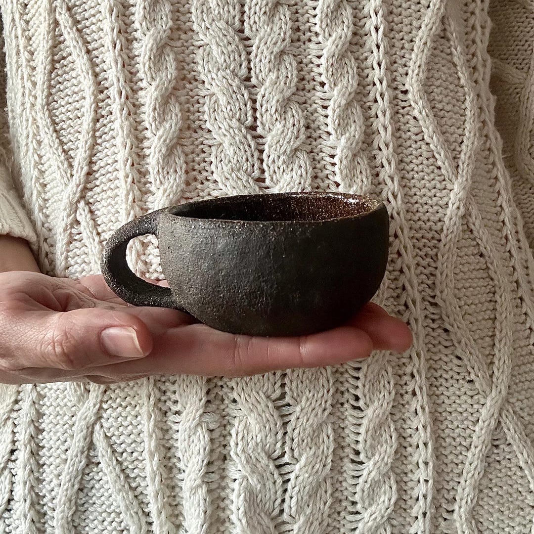 Rustic Ceramic Espresso Cup - Small 80ml Handmade Stoneware for Coffee ...