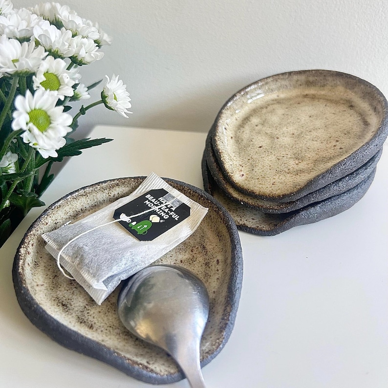 Wabi-sabi Handmade Tea Rest and Spoon Holder - Ceramic Artisan Kitchen ...
