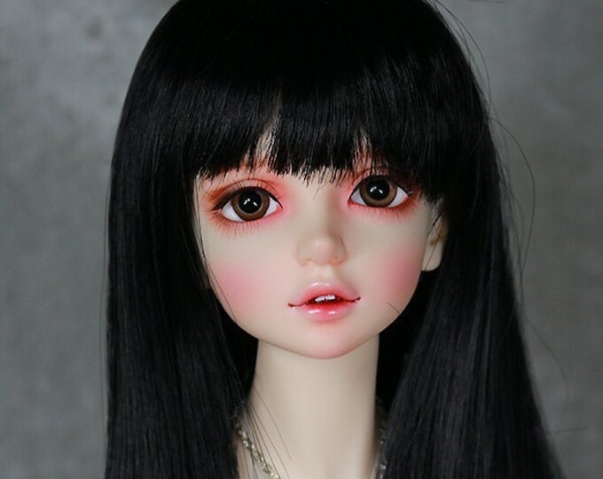 1/4 6-7" BJD Doll Wig MSD Black Short Bob With Bangs Fairyland Unoa ...