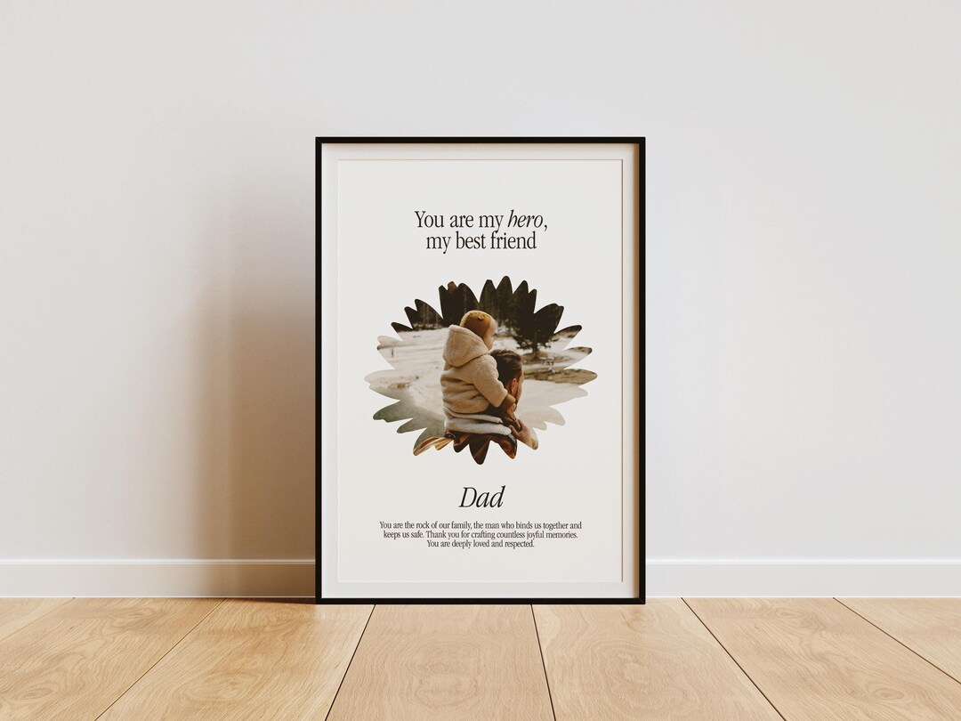 Personalized Poster for Dad, Digital Art of Dad's Photo, Father's Day ...