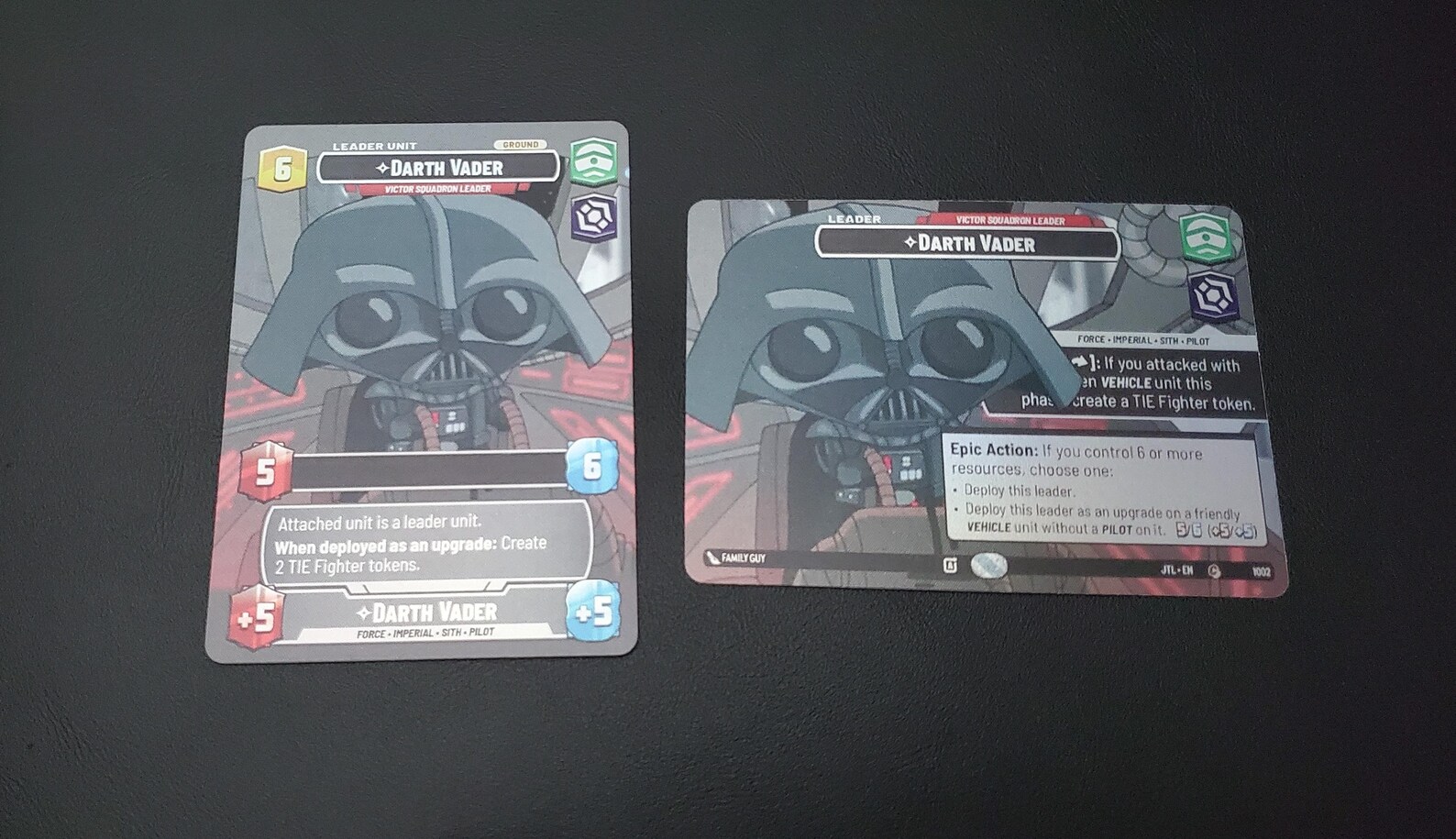 Darth Vader VSL Family Guy Showcase Proxy Card - Star Wars Unlimited ...