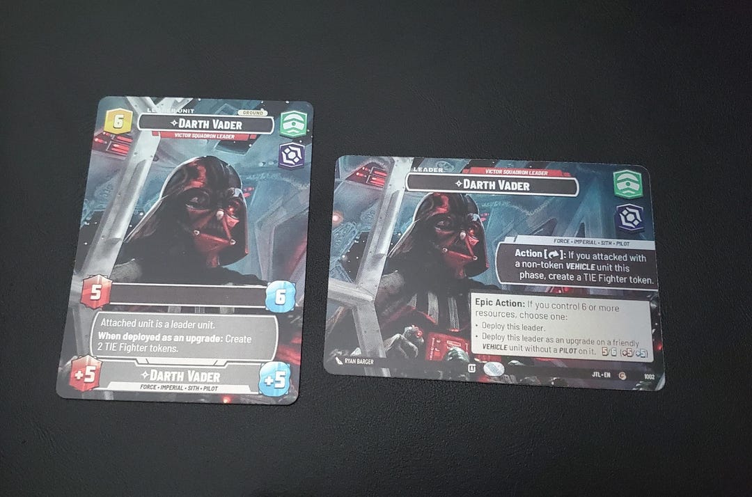 Darth Vader VSL Showcase Proxy Card - Star Wars Unlimited TCG SWU - Etsy
