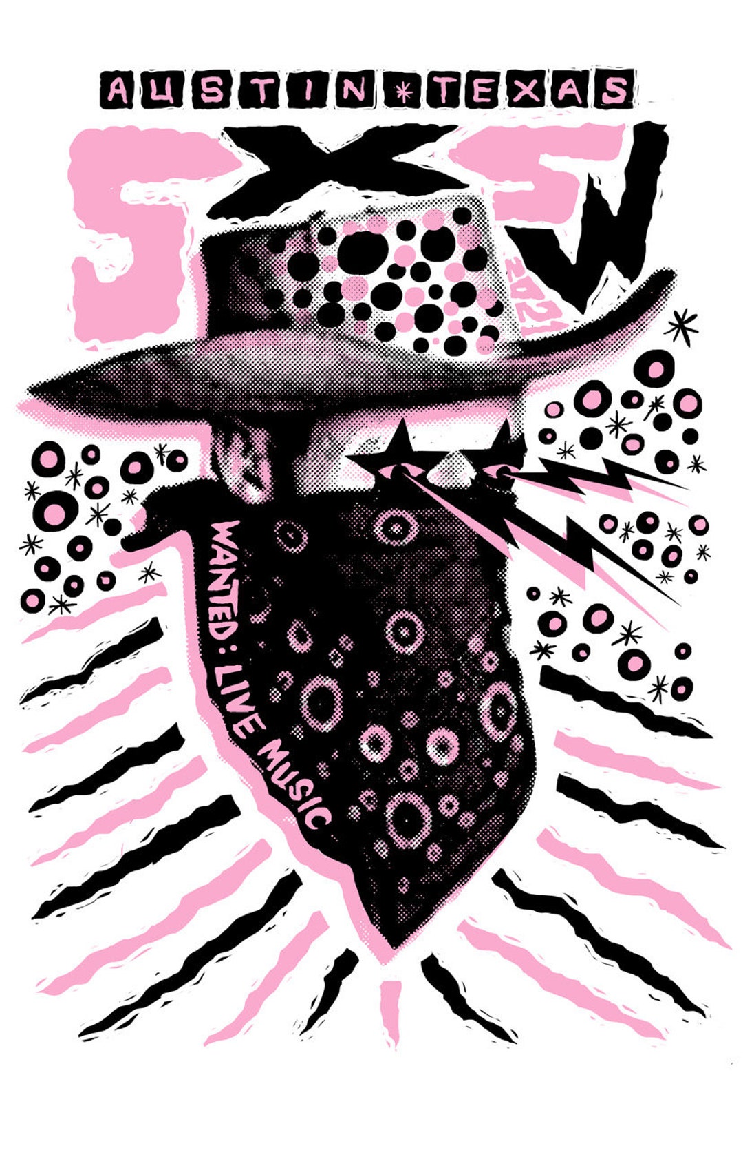 SXSW 2021 Commissioned Poster - Etsy