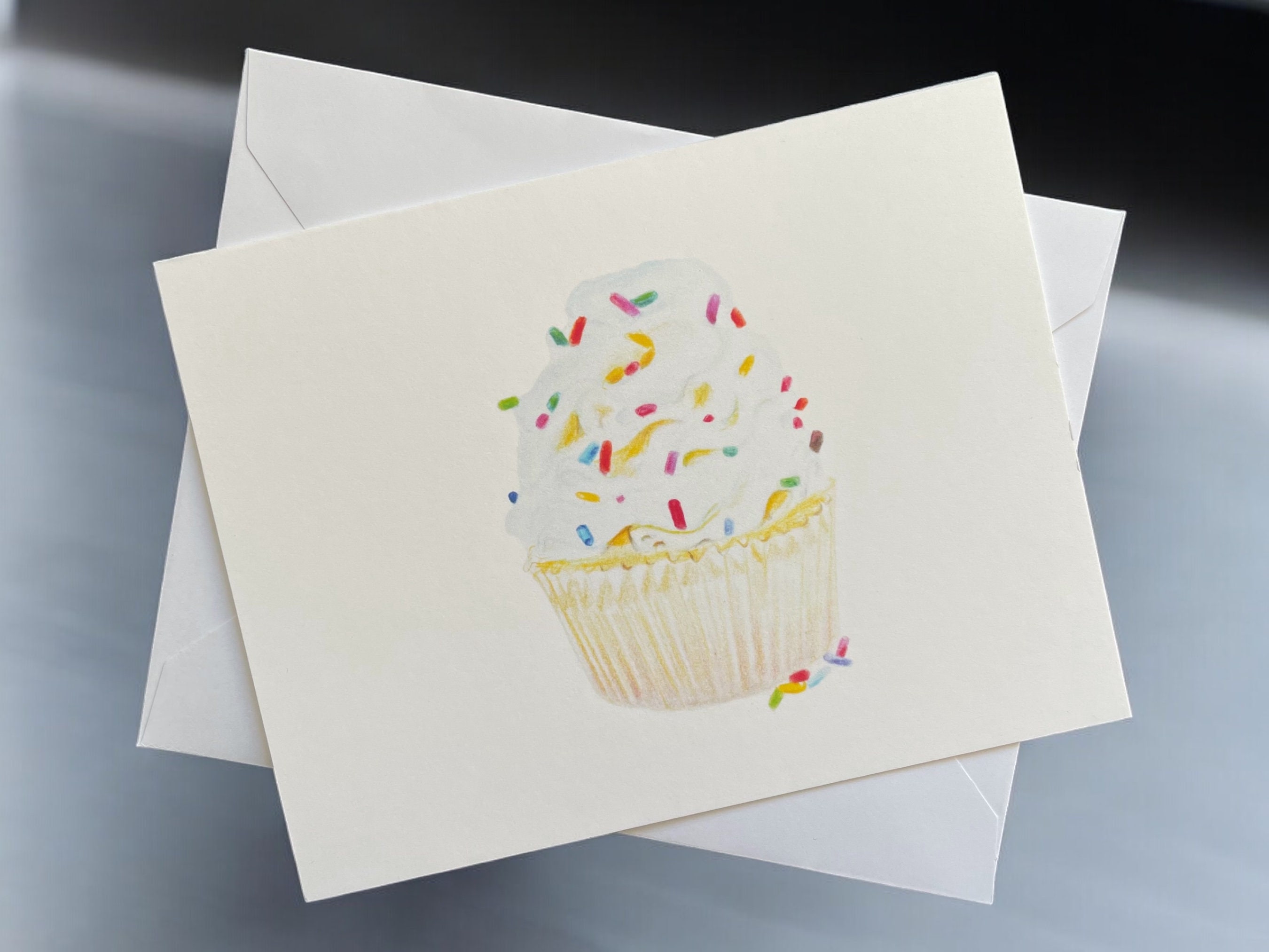 Cupcake Birthday Card Original Artwork Print, Perfect for Birthdays ...
