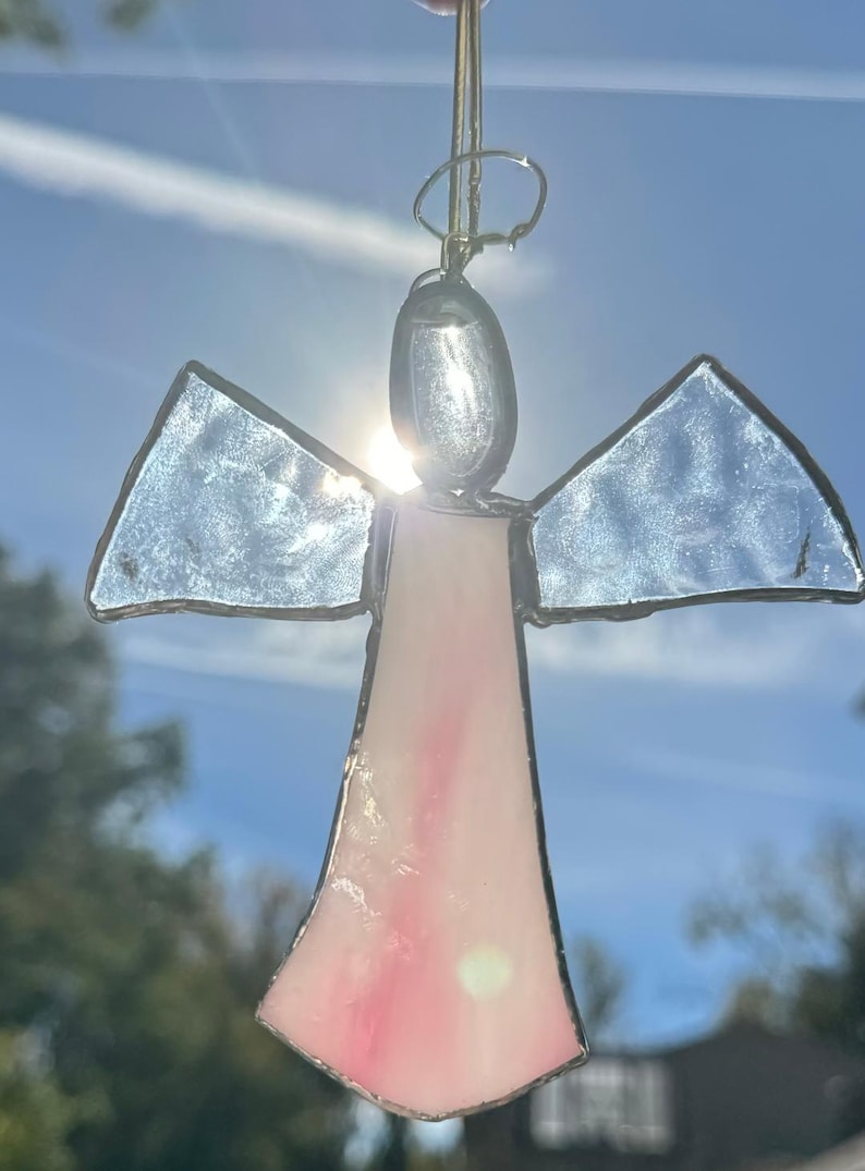Pink Stained Glass Angel - Etsy