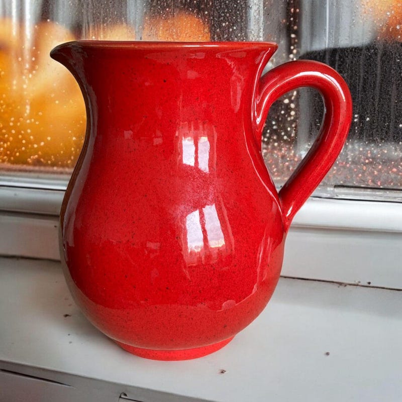 Red Ceramic Pitcher - Etsy