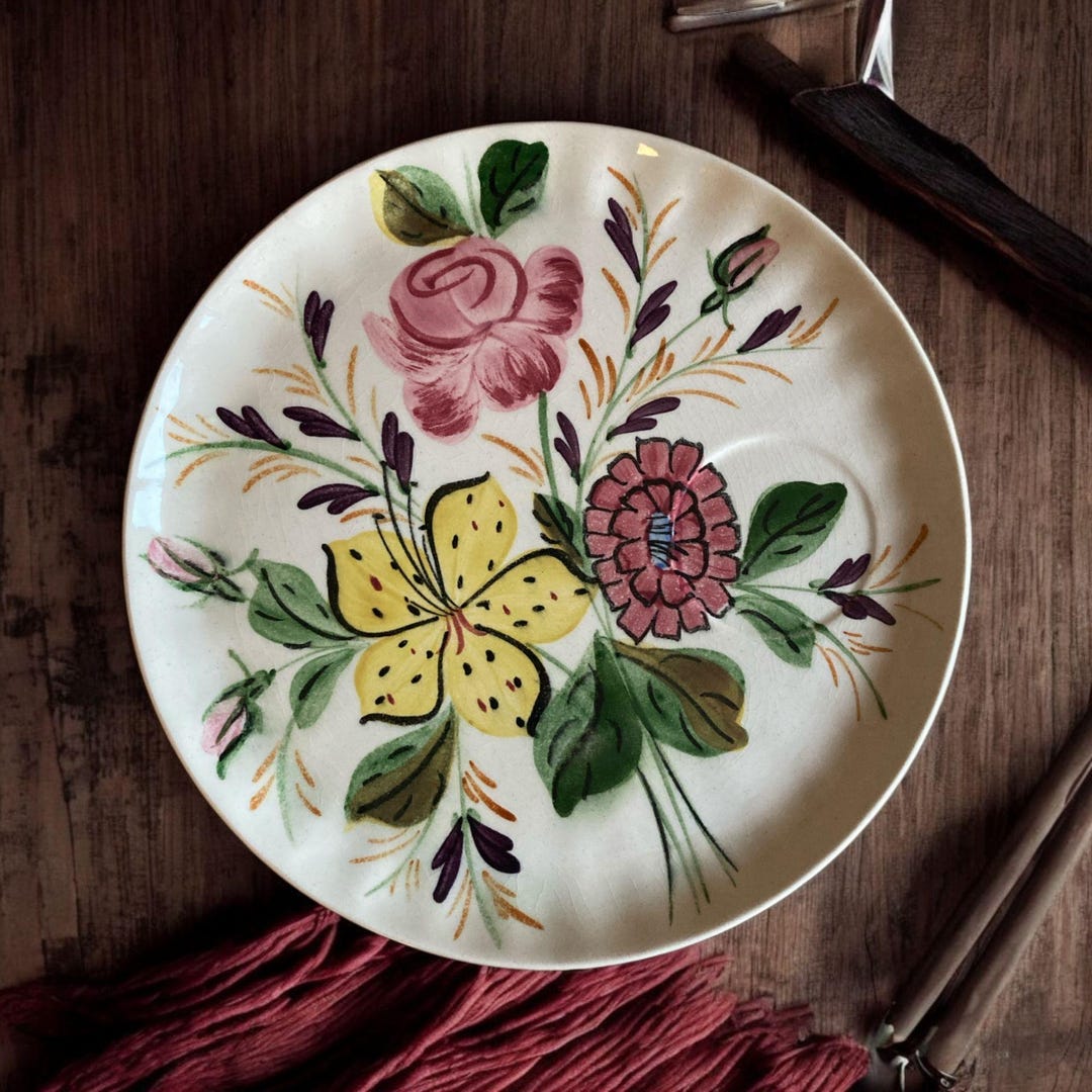 Southern Potteries Blue Ridge Hand Painted Tiger Lily Dinner Plates Set ...