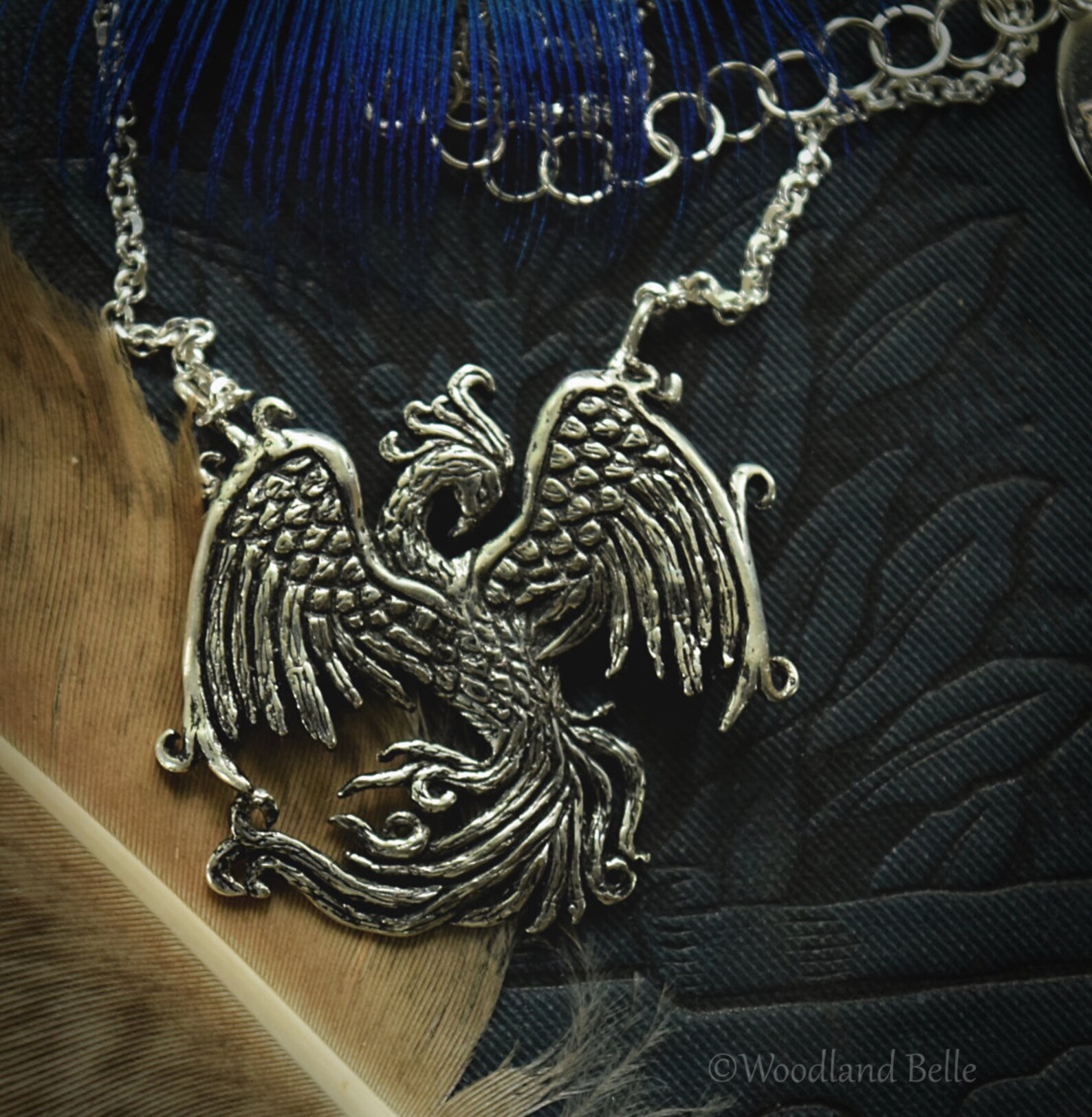 Phoenix Necklace Gold Bronze Phoenix Rising Pendant Firebird Necklace ...