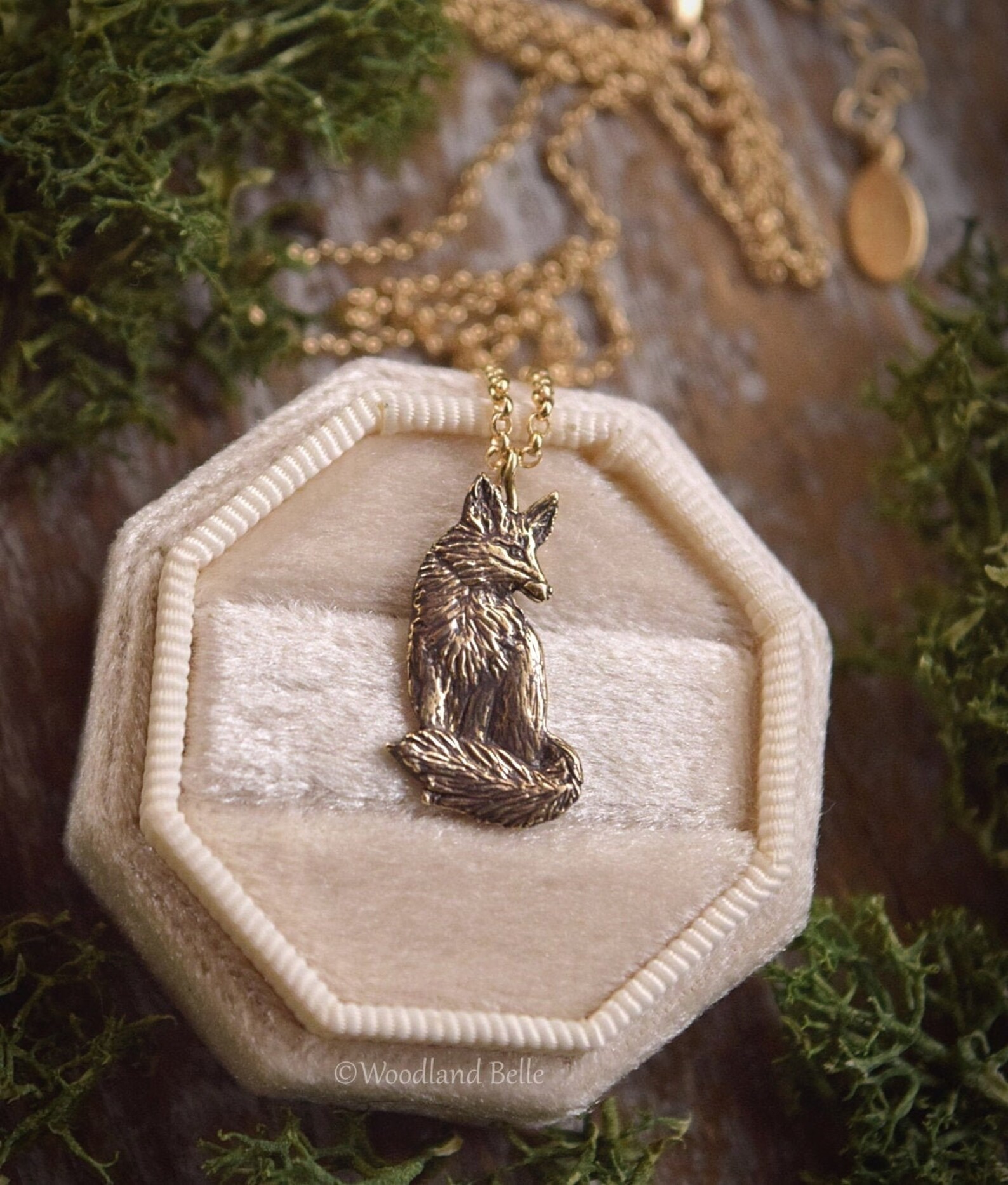 Sitting Fox Necklace Gold Bronze Red Fox Pendant Fox Lover | Etsy