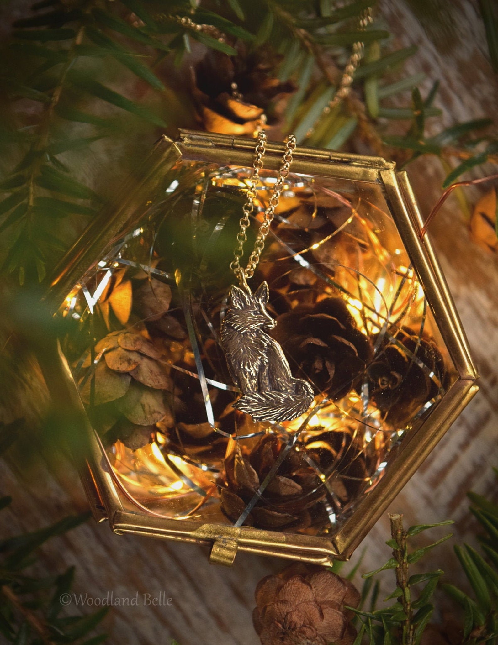 Sitting Fox Necklace Gold Bronze Red Fox Pendant Fox Lover | Etsy