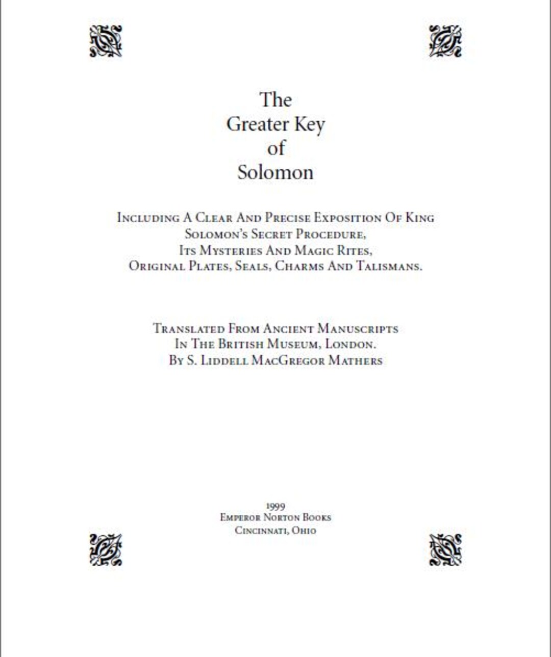 The Greater Key of Solomon, Book 1 2 & 3 Translated From Ancient ...