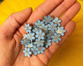 Forget Me Nots Enamel Pin Floral Enamel Pin Blue Flower - Etsy