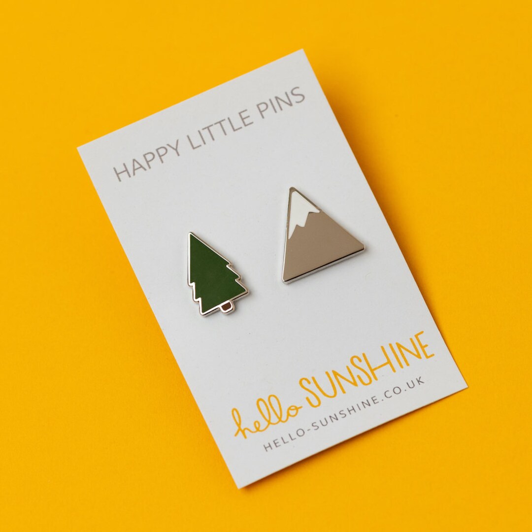 Great Outdoors Pin Set Tree and Mountain Enamel Pin Escape to the ...