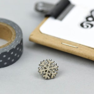 Snowflake Pin Enamel Pin Badge Gold Snowflake Silver | Etsy