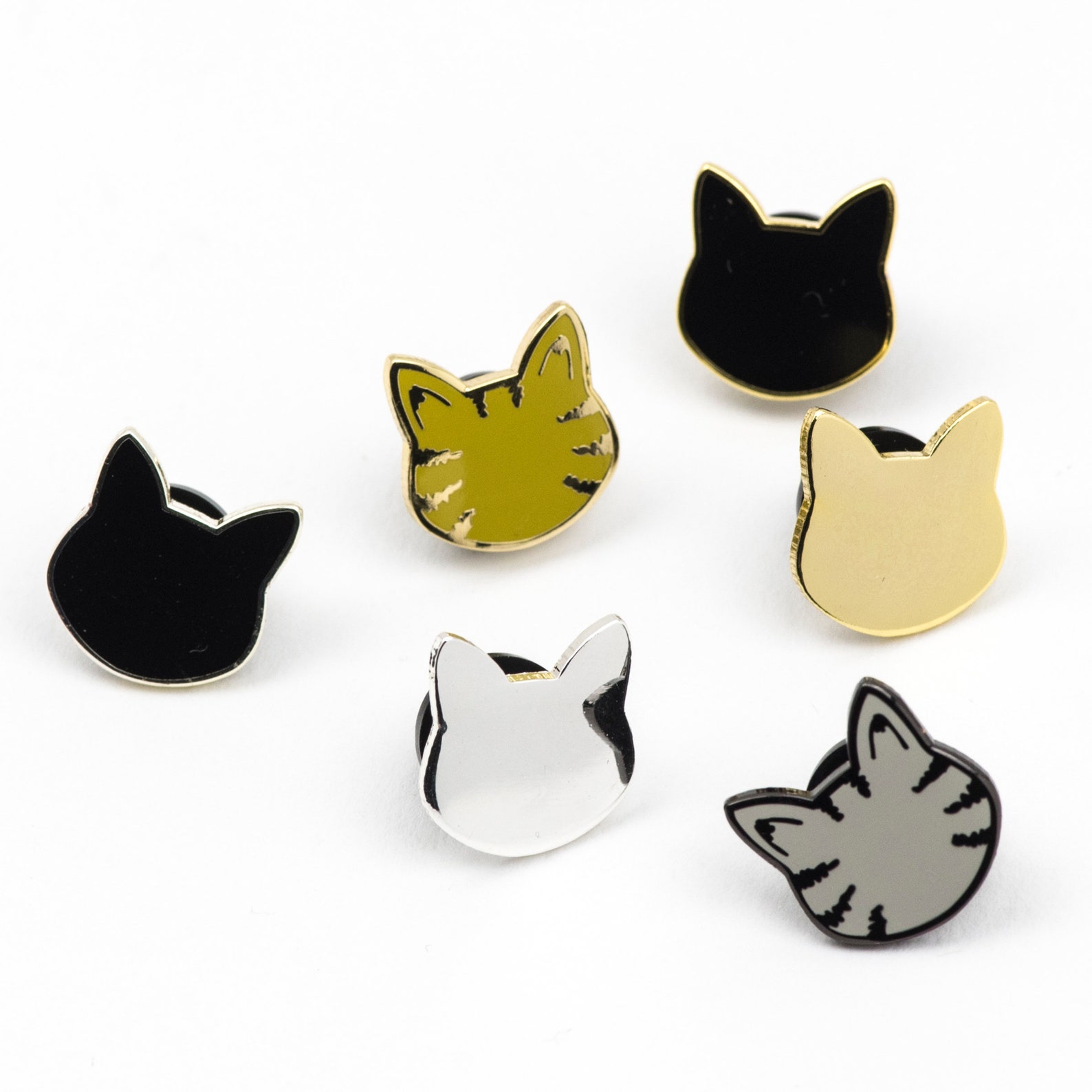 Little Grey Tabby Cat Enamel Pin Tabby Cat Hard Enamel Pin - Etsy