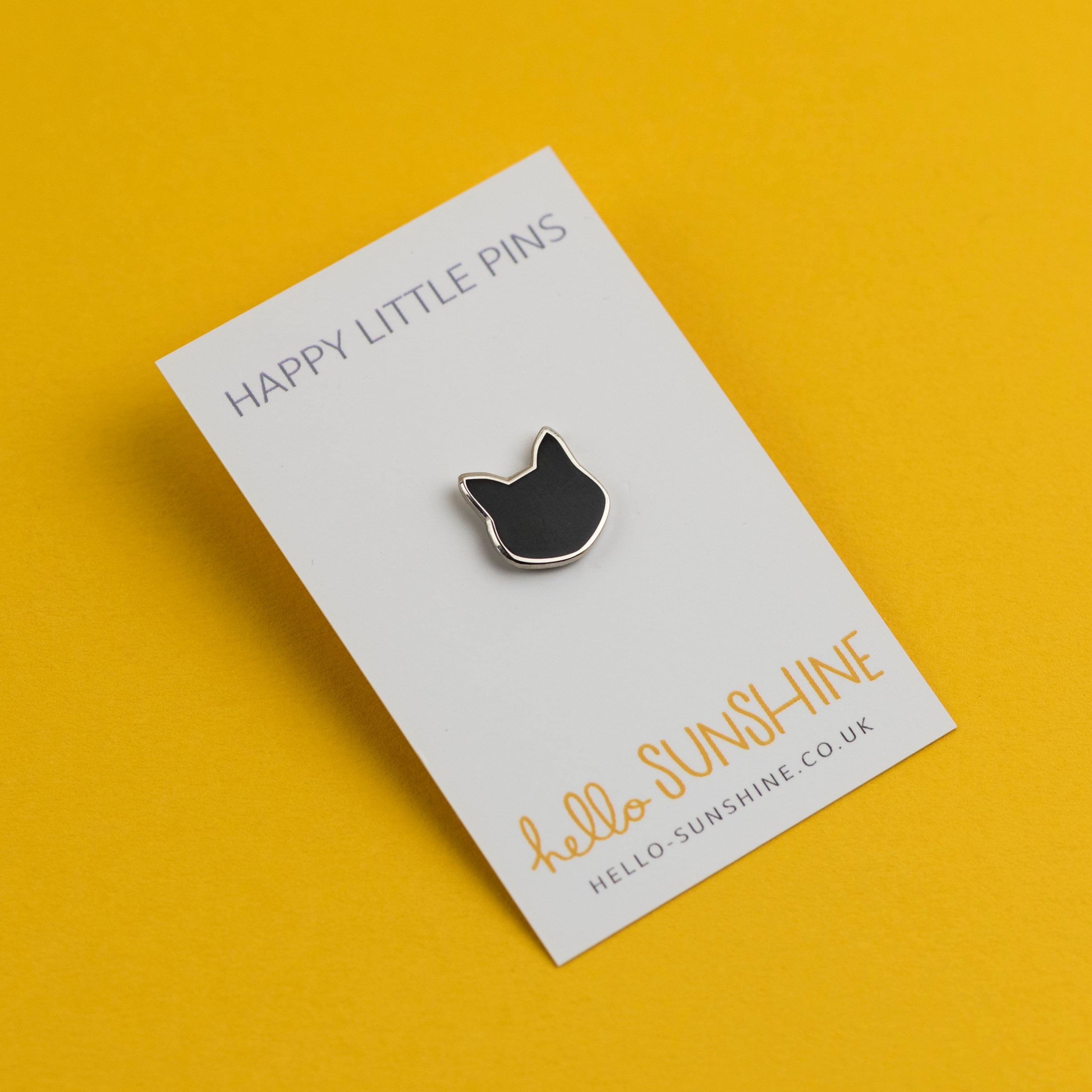 Black Cat Enamel Pin Silver and Black Cat Pin Badge | Etsy