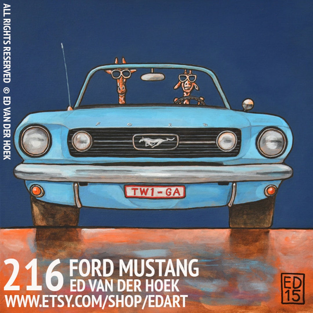 216 Ford Mustang Folded Art Card 15x15cm/6x6inch With Envelope - Etsy