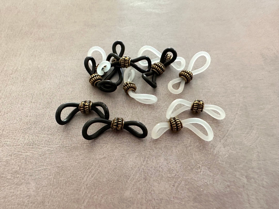 Adjustable Eyeglass Loops: Antique Bronze Beads, Black or Clear - Etsy