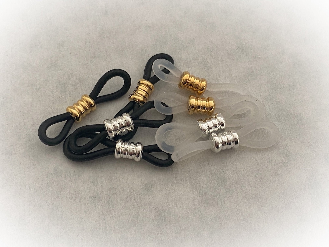 Adjustable Ribbed Tube Beaded Eyeglass Loops: Silver or Gold - Etsy