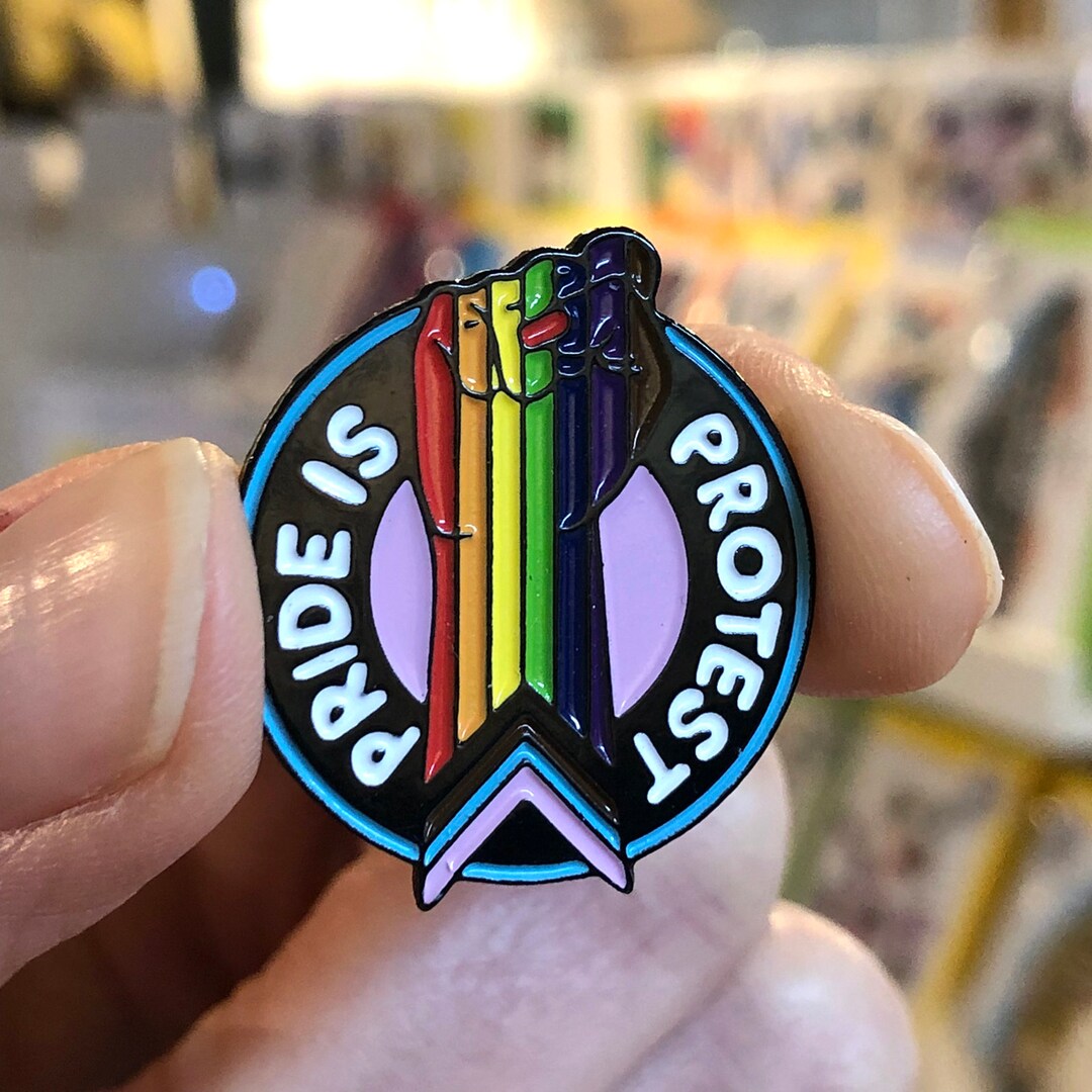 Pride is Protest Enamel Pin Badge - Etsy