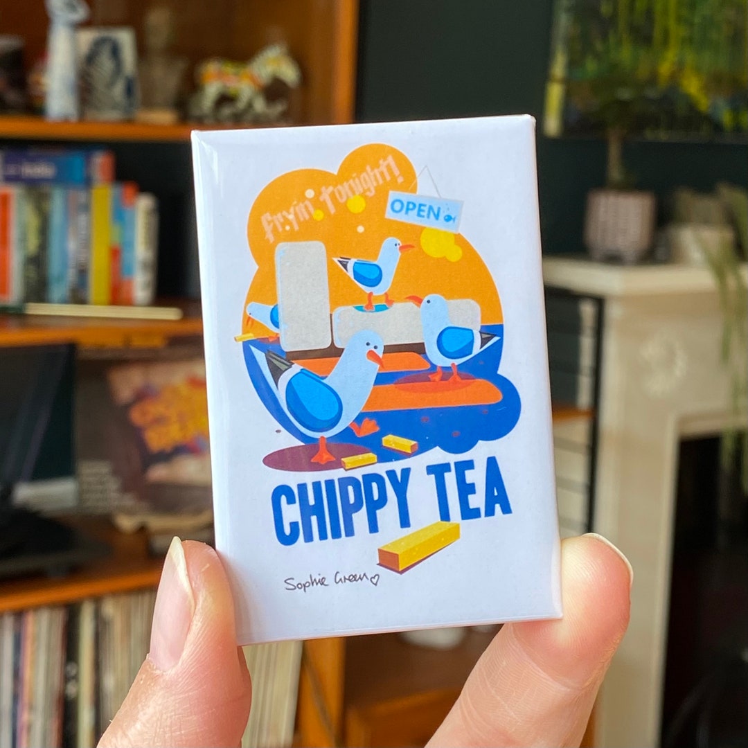 Chippy Tea Fridge Magnet Chips Seagull Northern Humor - Etsy