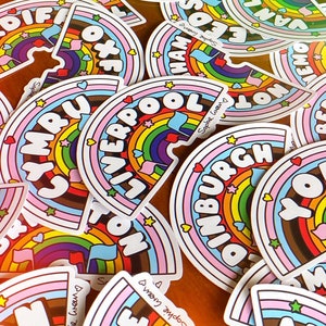 Nottingham Rainbow Vinyl Sticker - Etsy
