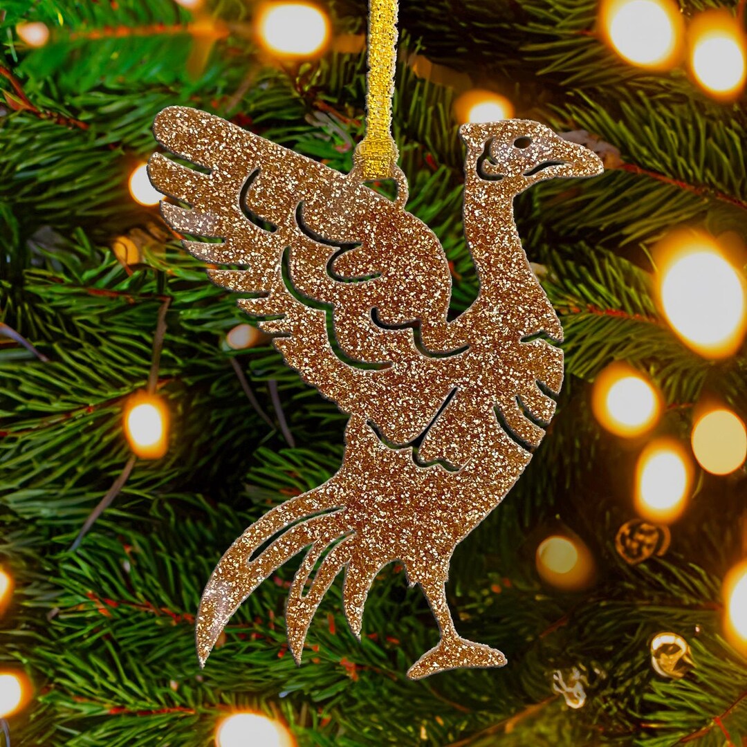 Liverpool Liverbird Christmas Decoration Gold Glitter Sparkle - Etsy