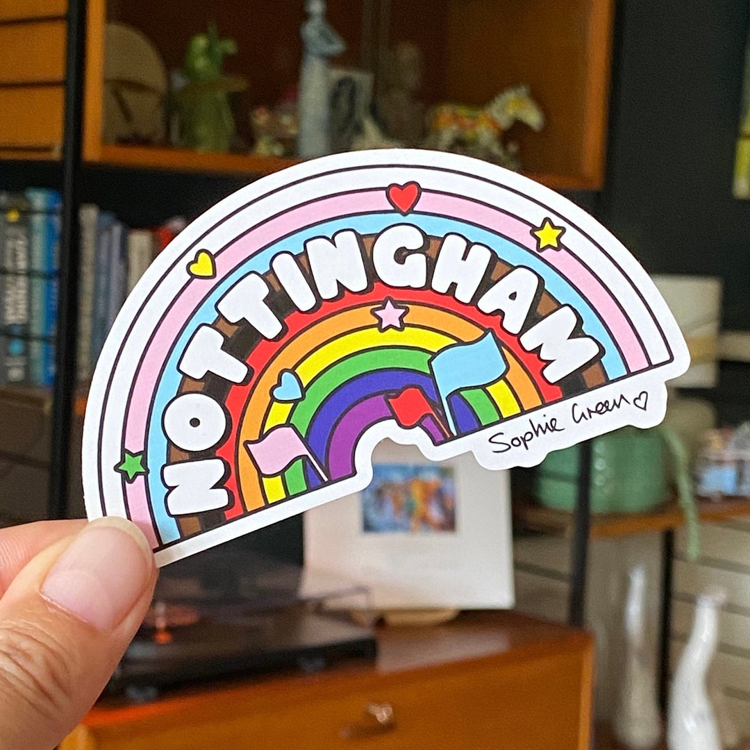 Nottingham Rainbow Vinyl Sticker - Etsy