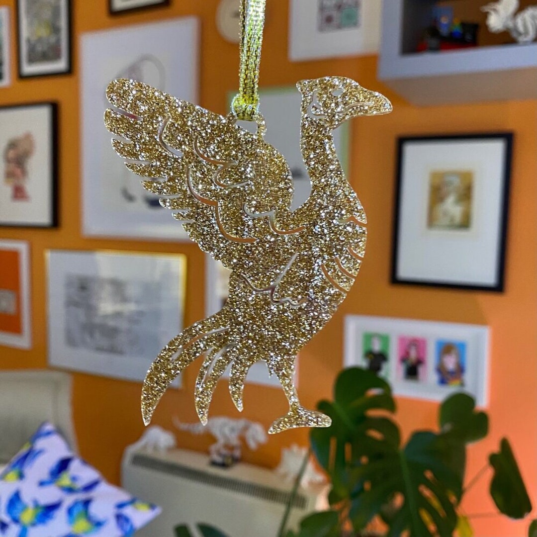 Liverpool Liverbird Christmas Decoration Gold Glitter Sparkle - Etsy