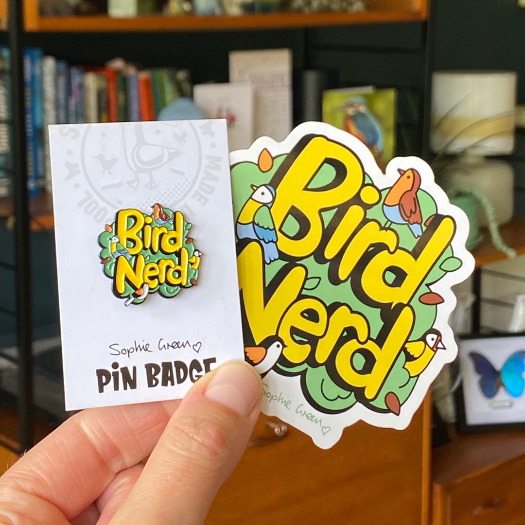 Bird Nerd Birdwatching Enamel Pin Badge & Sticker - Etsy