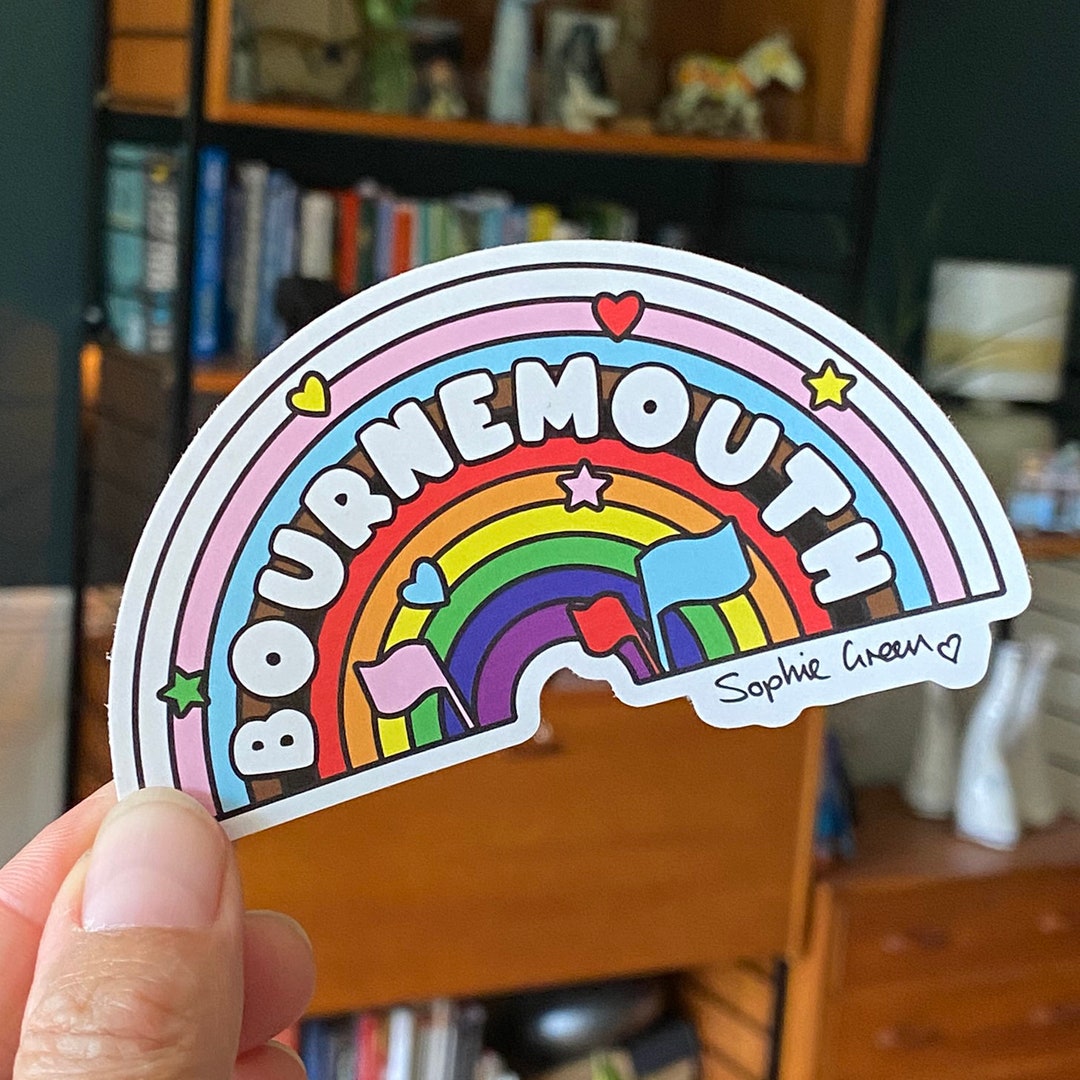 Bournemouth Rainbow Vinyl Sticker - Etsy
