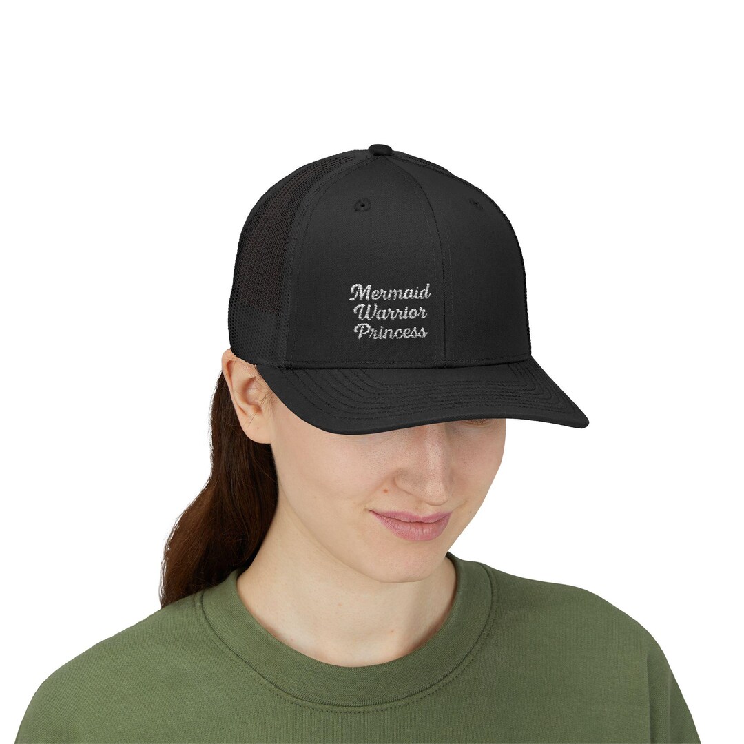 Mermaid Warrior Princess Trucker Hat Embroidered Bold Text Hat for ...