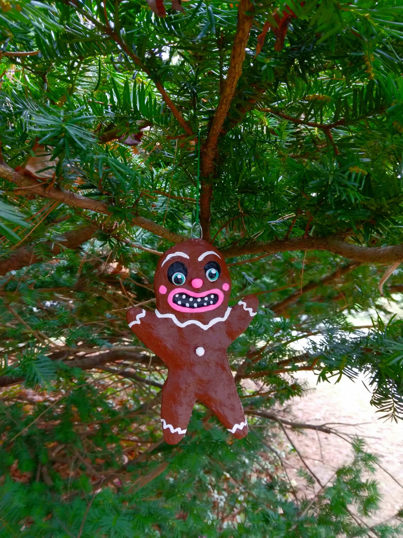 Gingerbread Man Folk Art Christmas Yule Ornament Ooak Weird - Etsy