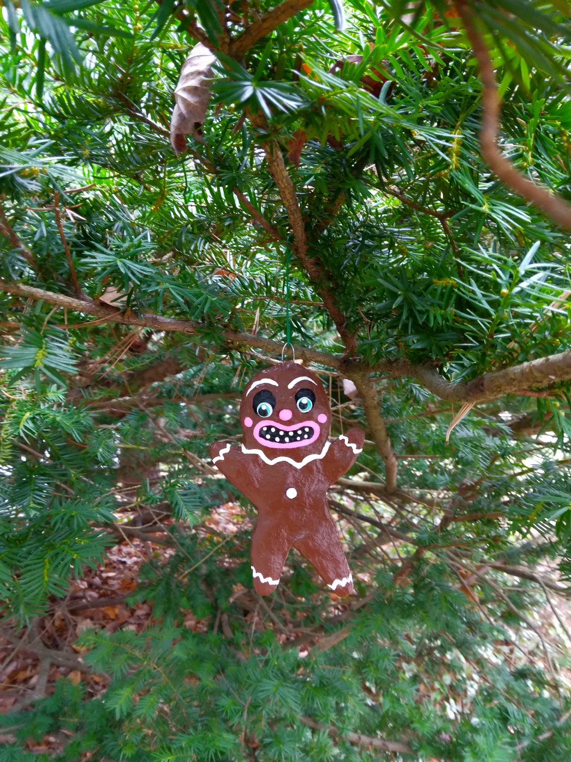 Gingerbread Man Folk Art Christmas Yule Ornament Ooak Weird - Etsy