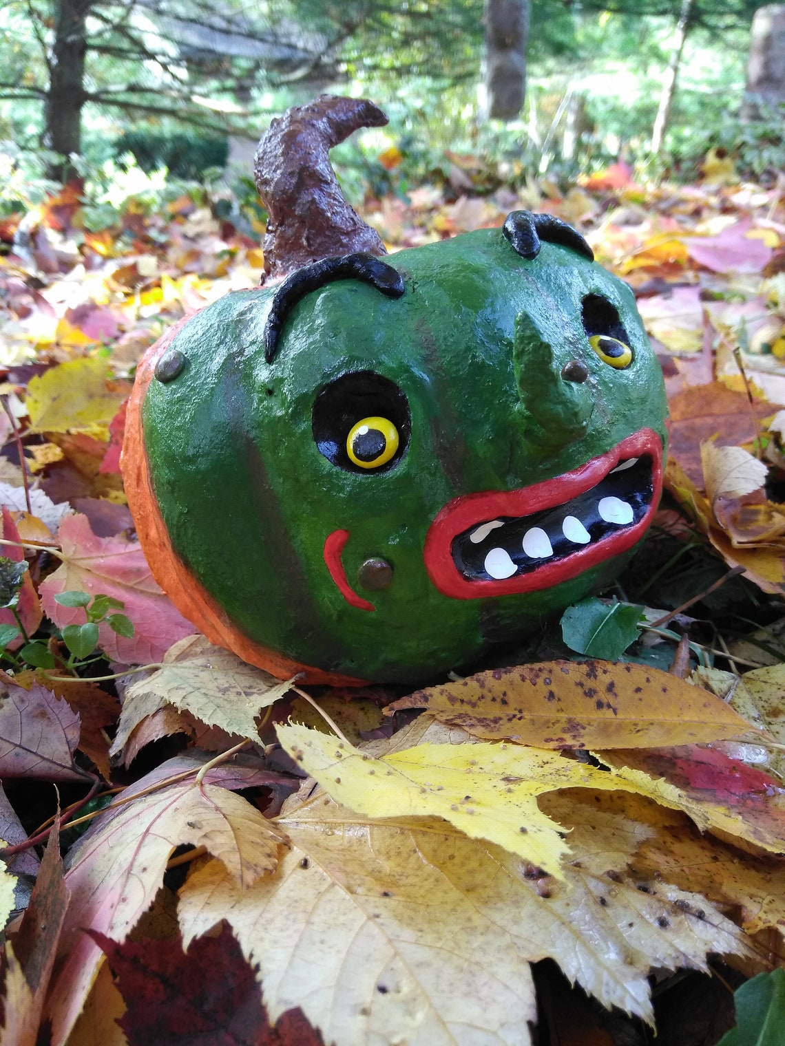 Warty Witch Pumpkin Halloween Folk Art Weird Anthropomorphic - Etsy