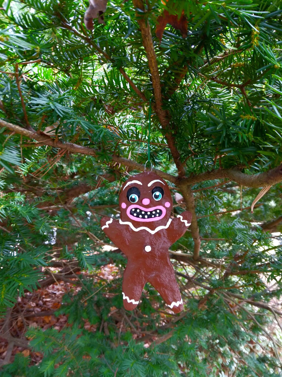 Gingerbread Man Folk Art Christmas Yule Ornament Ooak Weird - Etsy