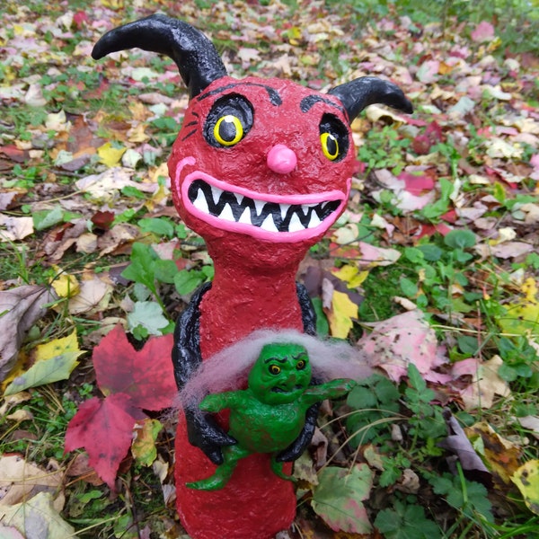 Paper Mache Devil - Etsy
