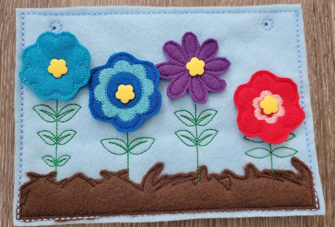 Snap a Flower Quiet Book Page - Toddler Quiet Book - Busy Book Page ...