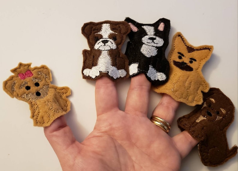 Dog Finger Puppets Dog Toy Puppy Finger Puppet - Etsy