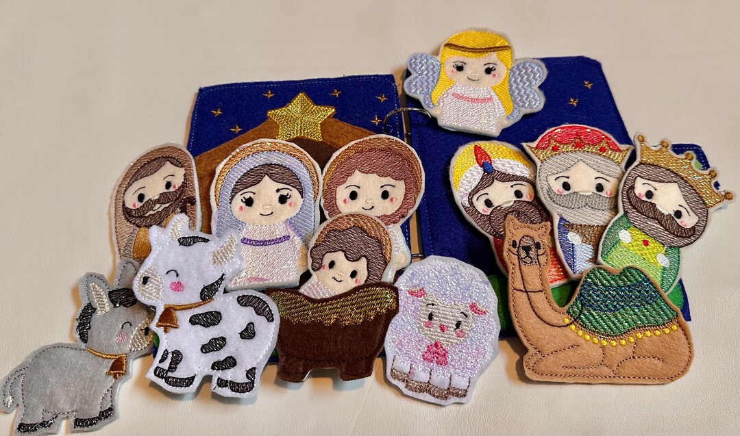 Nativity Story Finger Puppets, Christmas Quiet Book, Gift for Kids ...