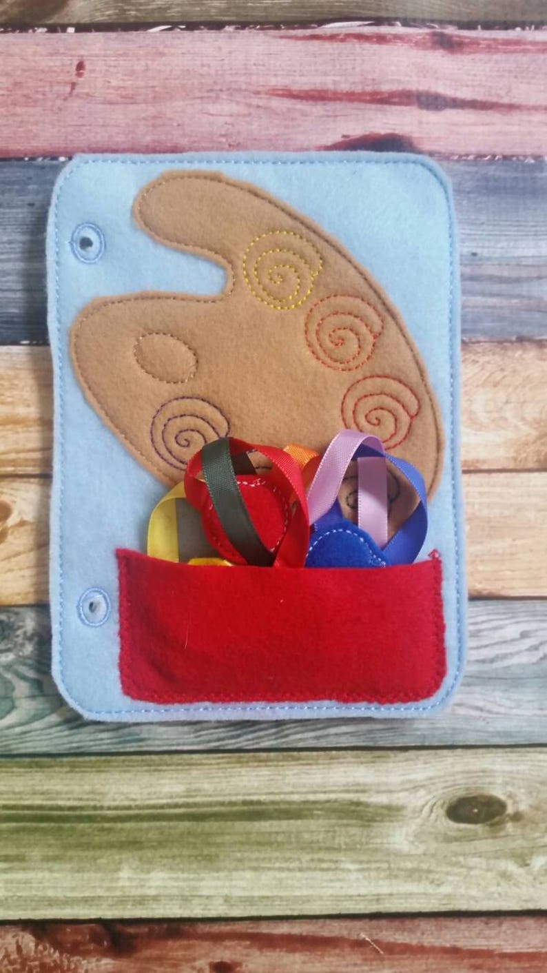 Toddler Quiet Book Quiet Book Pages Paint Palette Color - Etsy