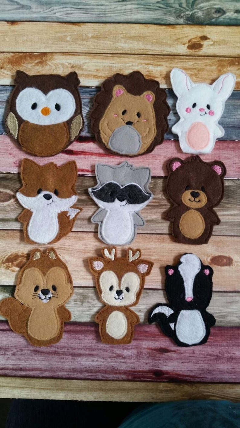Amimal Finger Puppets for Kids, Felt Finger Puppets Woodland Baby ...